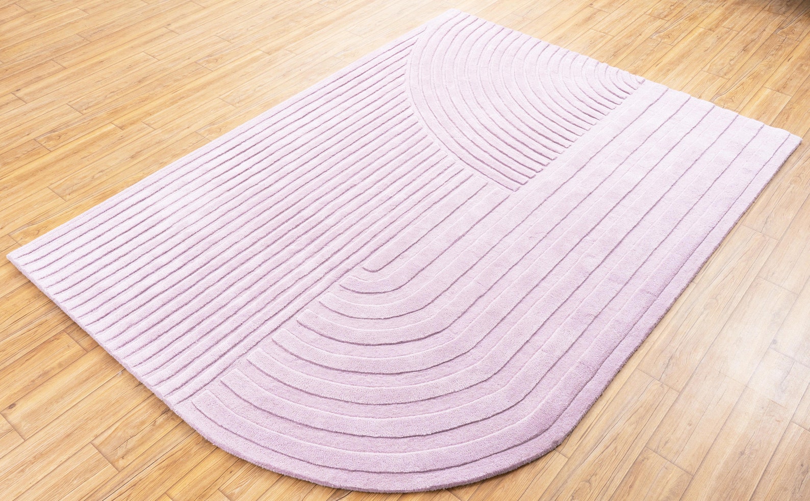 New Modern Irregular Shape Hand Tufted Area Rug in Light Purple Color ...