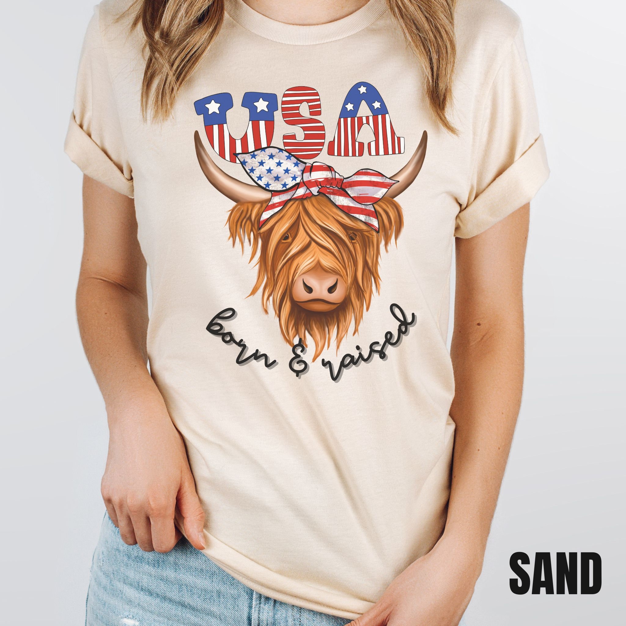 Highland Cow 4th of July, Patriotic Cow T Shirt, Four of July Graphic ...