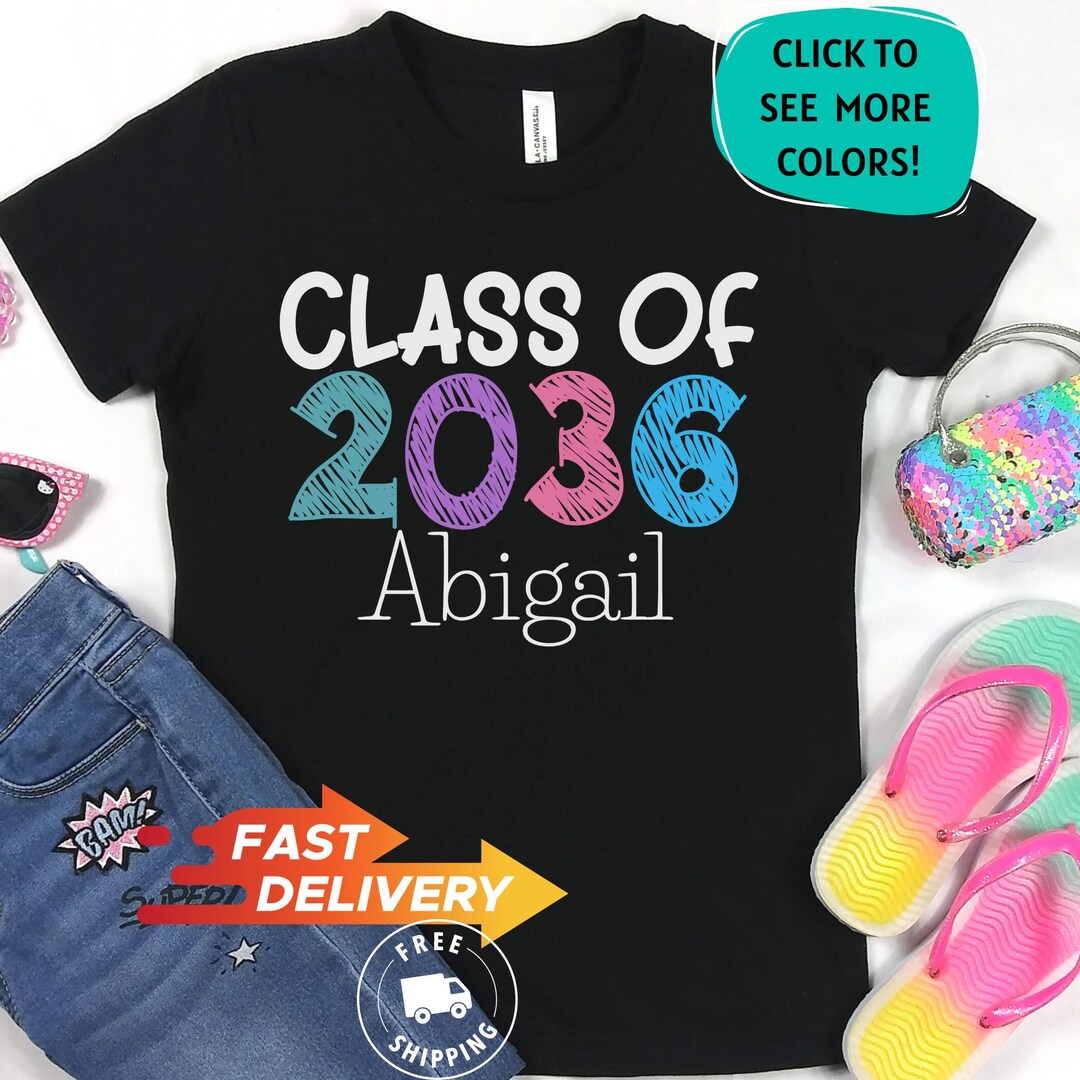 Class of 2036 Shirt, Grow With Me, Happy First Day of School, Last Day ...