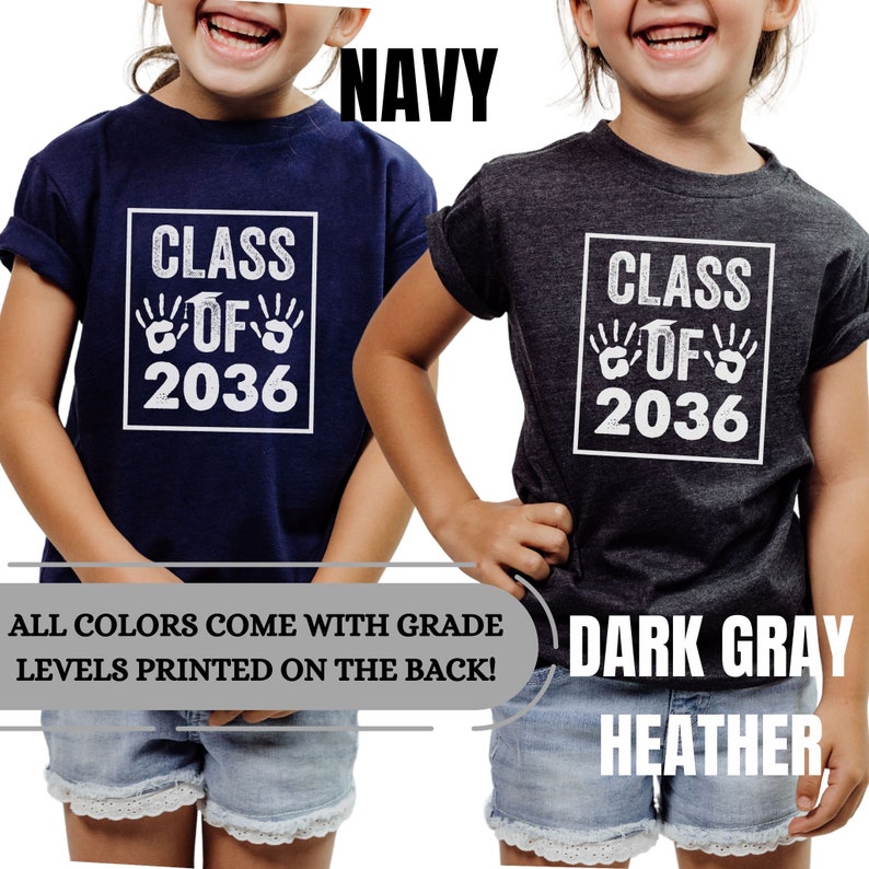 Class of 2036 Shirt, Handprint Shirt, Grow With Me, Happy First Day of ...