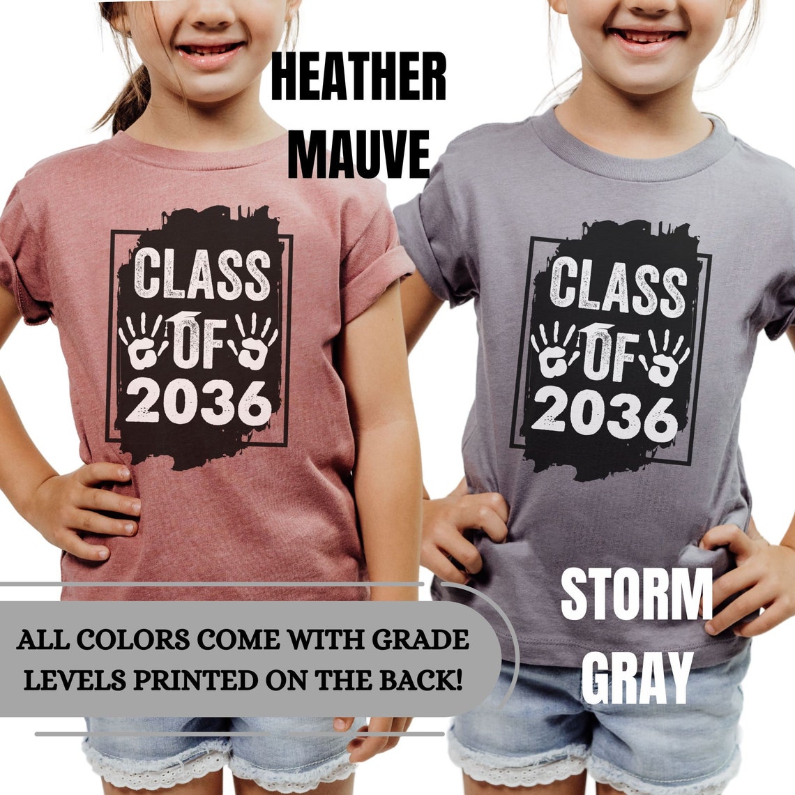 Class of 2036 Shirt Handprint Shirt Grow With Me Happy - Etsy