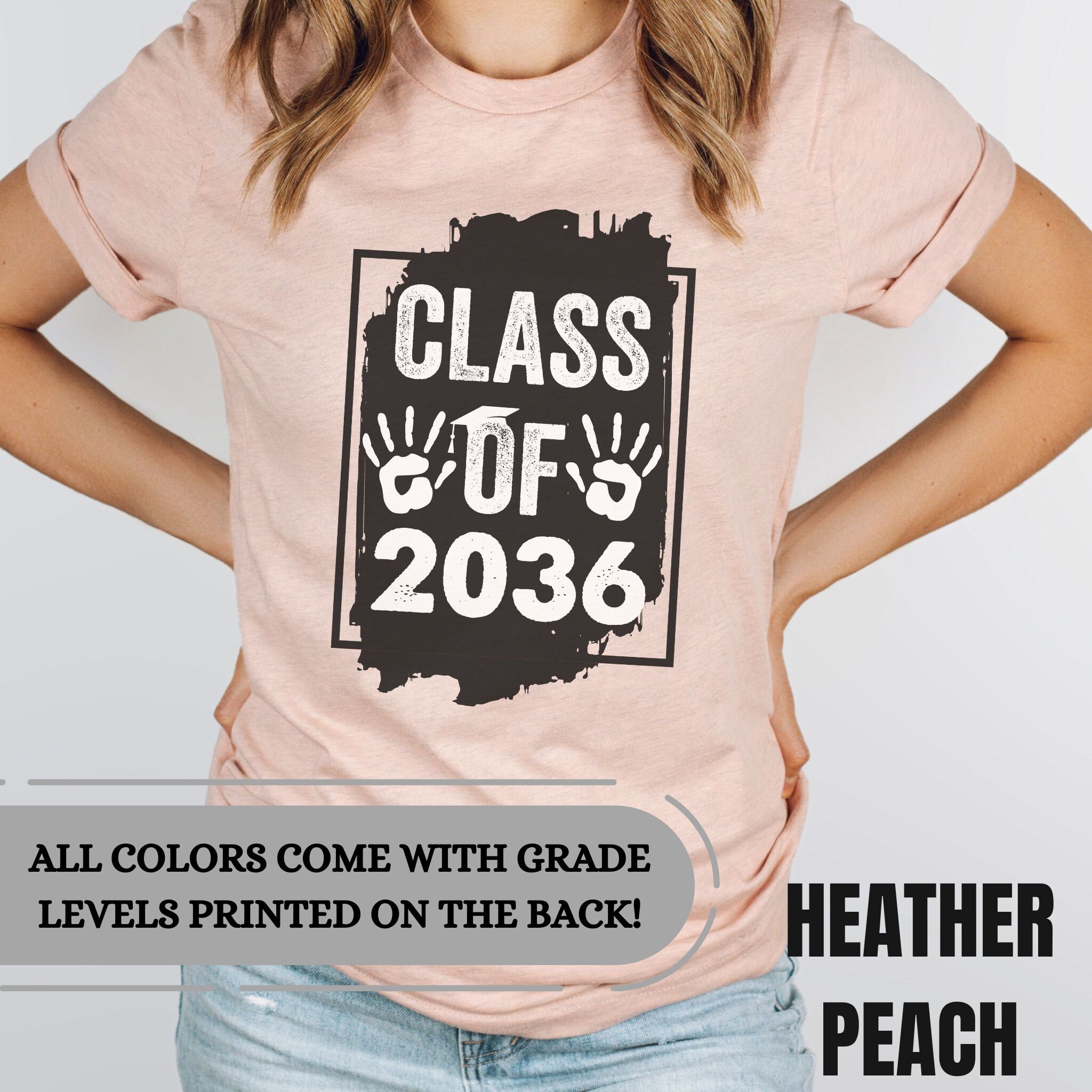 Class of 2036 Shirt, Handprint Shirt, Grow With Me, Happy First Day of ...