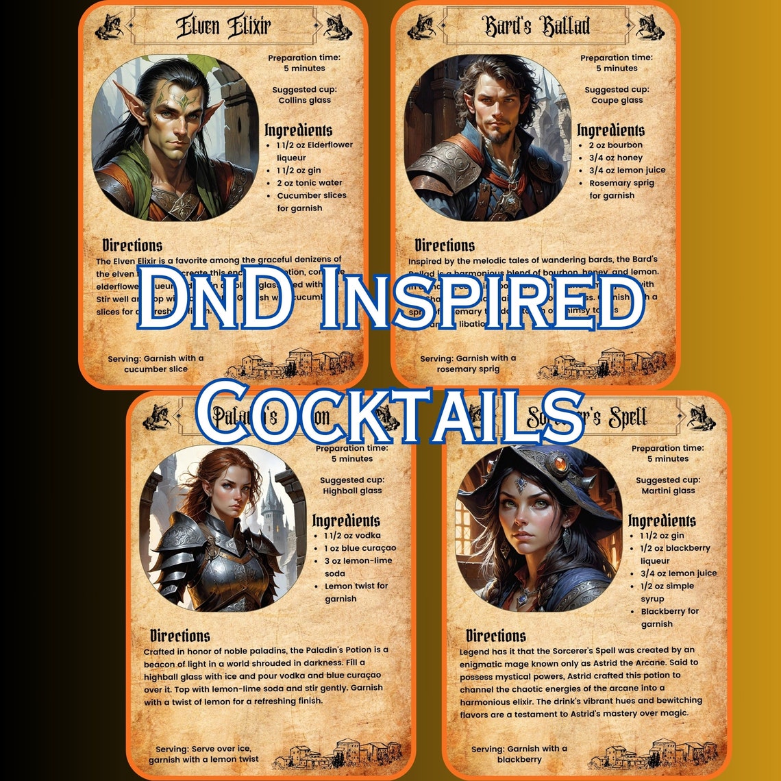 Dungeons and Drangons Cocktails: 52 DND Inspired Drink Recipes Cards ...