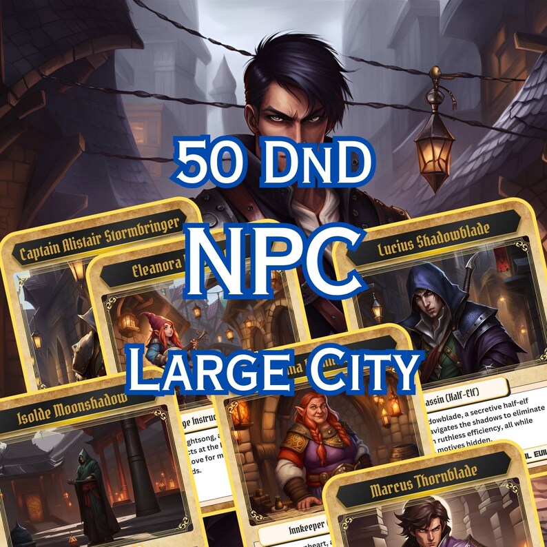 D&D NPC Collection 50 Digital Cards for Dungeon Masters and - Etsy