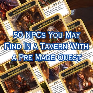 D&D Tavern Quest-giver Npcs - 50 Digital Cards for Dms and Players ...