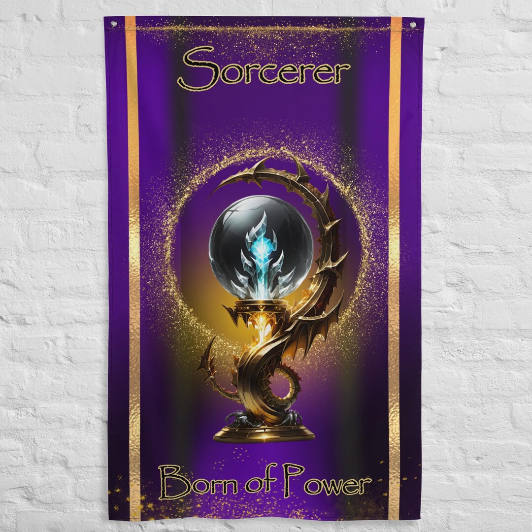 DND Character Class Flag - Tabletop RPG Sorcerer Banner - Fantasy Army ...