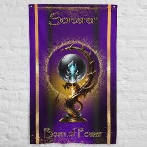 DND Character Class Flag Tabletop RPG Sorcerer Banner Fantasy Army ...