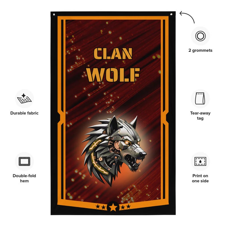 Custom Sci-fi Wargaming Clan Banner Flag - Clanner Faction Crest Wall ...