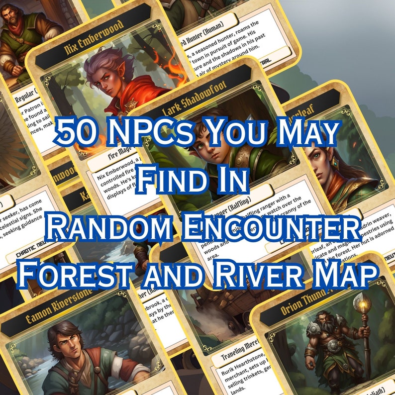 D&D World Random Encounter Npcs - 50 Digital Cards for Dms and Players - Instant Download - DM ...
