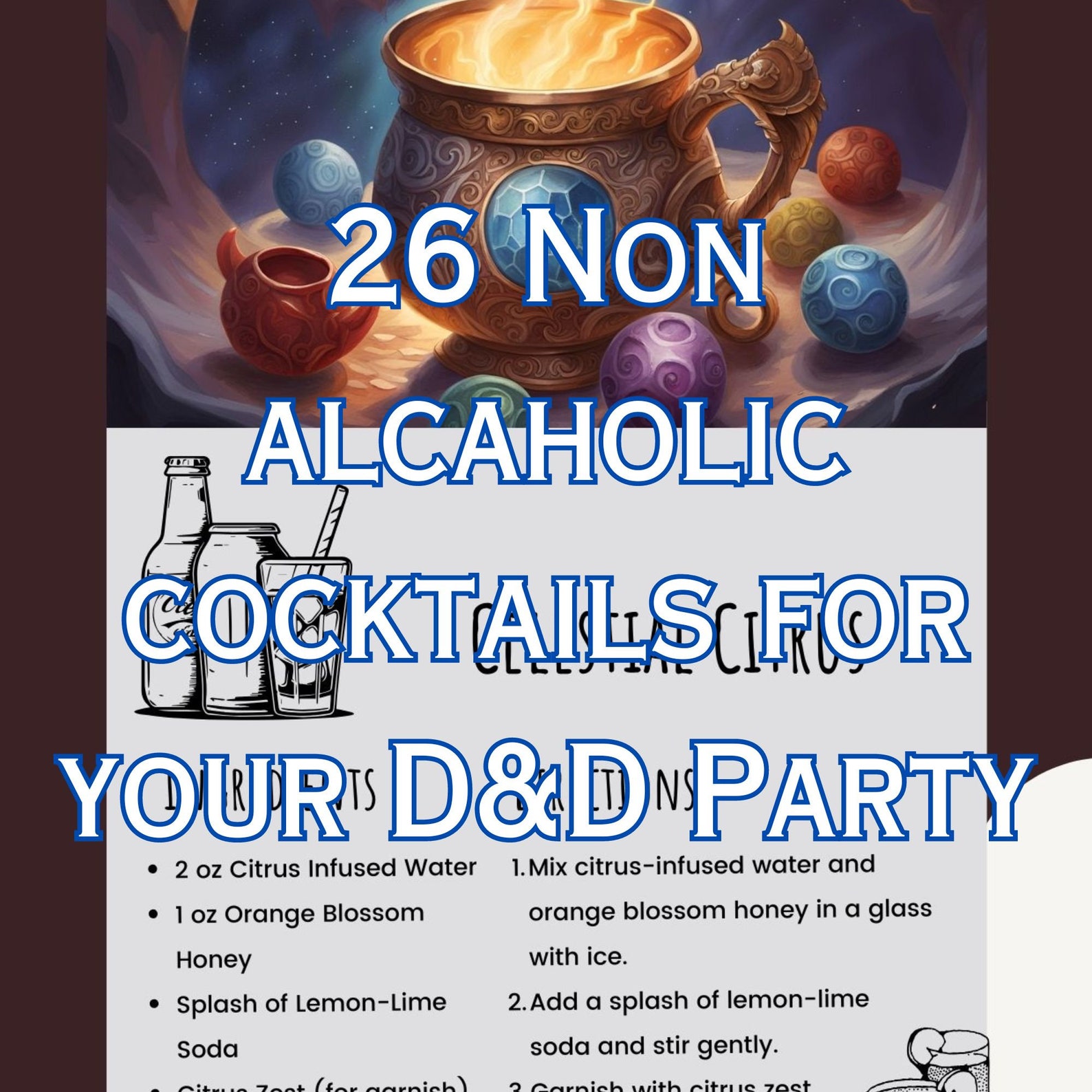 DND Fantasy Spirits and Mocktails: 52 DND Inspired Drink Recipes Cards ...