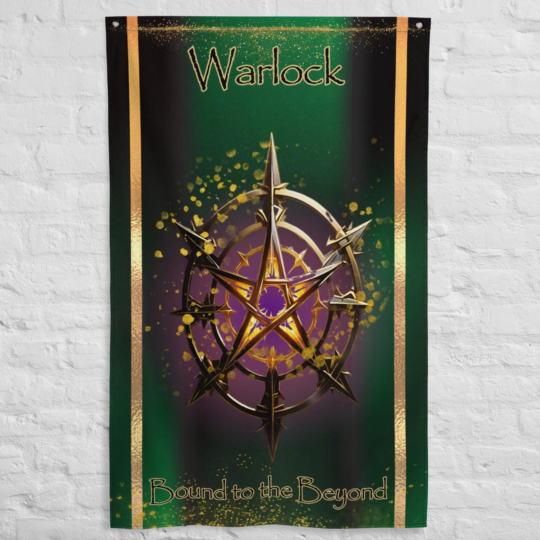 DND Character Class Flag Tabletop RPG Warlock Banner Fantasy Army ...