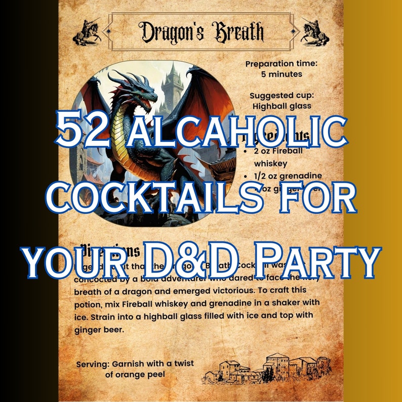 Dungeons and Drangons Cocktails: 52 DND Inspired Drink Recipes Cards ...
