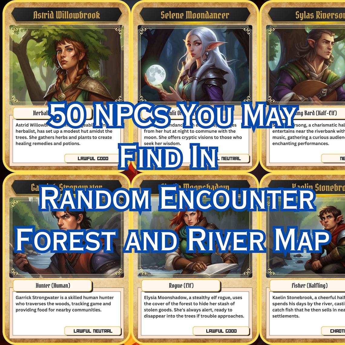 D&D World Random Encounter Npcs - 50 Digital Cards for Dms and Players - Instant Download - DM ...