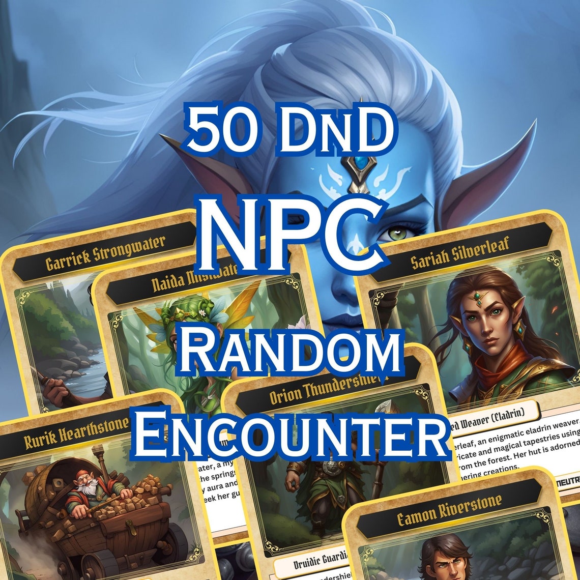 D&D World Random Encounter Npcs - 50 Digital Cards for Dms and Players ...