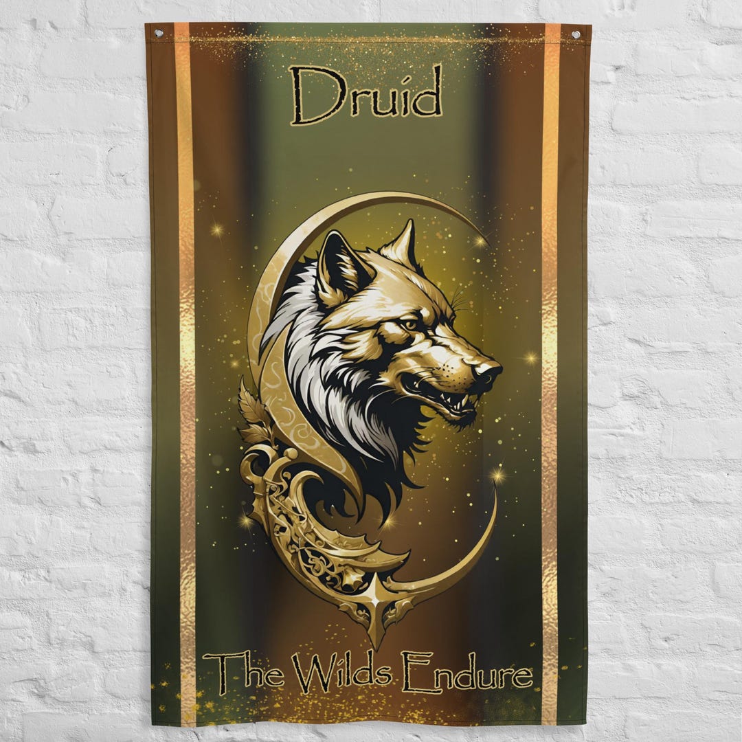 DND Character Class Flag Tabletop RPG Druid Banner Fantasy Army ...