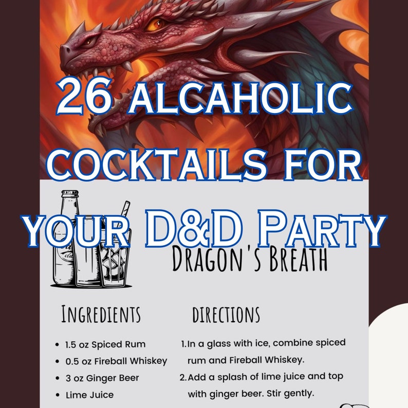DND Fantasy Spirits and Mocktails: 52 DND Inspired Drink Recipes Cards ...