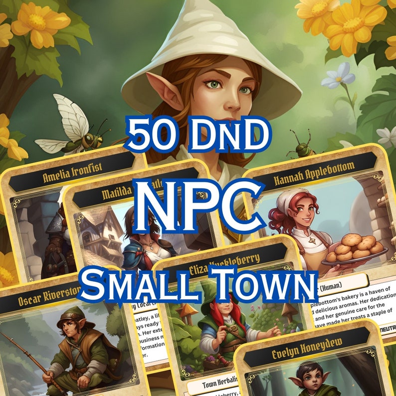 D&D NPC Collection 50 Digital Cards for Dungeon Masters and - Etsy