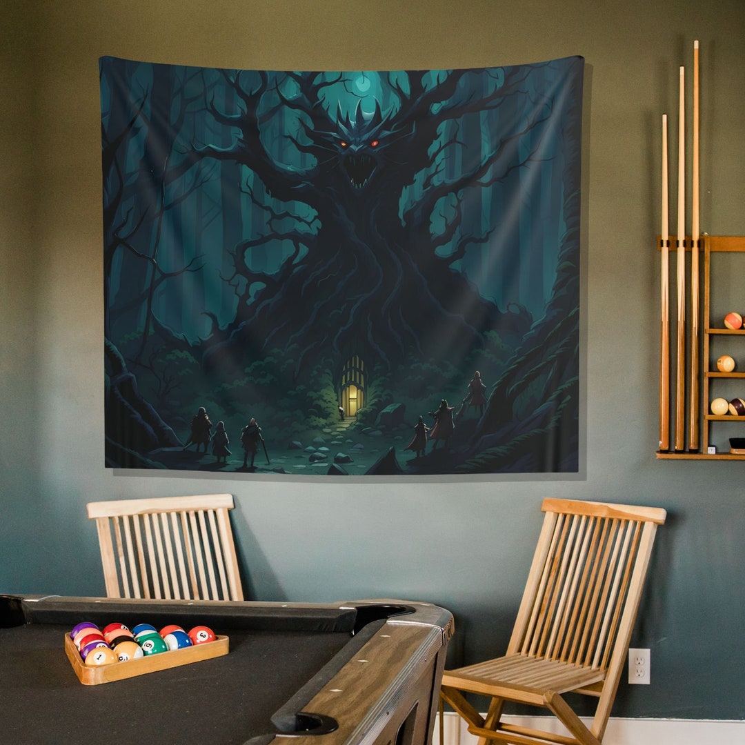 Enchanted Dark Forest Tapestry Dungeons and Dragons Inspired Decor ...