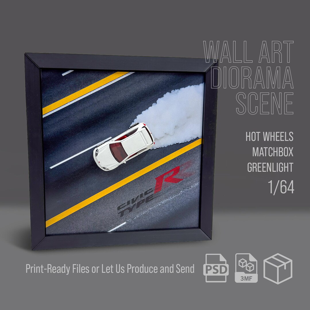 1/64 Scale Diorama Wall Art - Printable Frame (PSD/PDF/3MF) - Etsy
