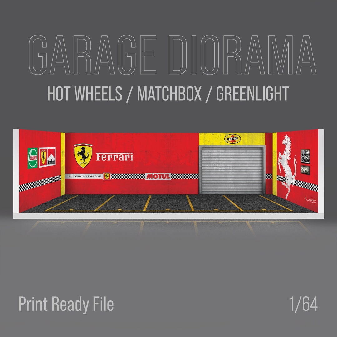 Diorama Garage Scene for 1/64 Model Cars Print Ready Design File - Etsy