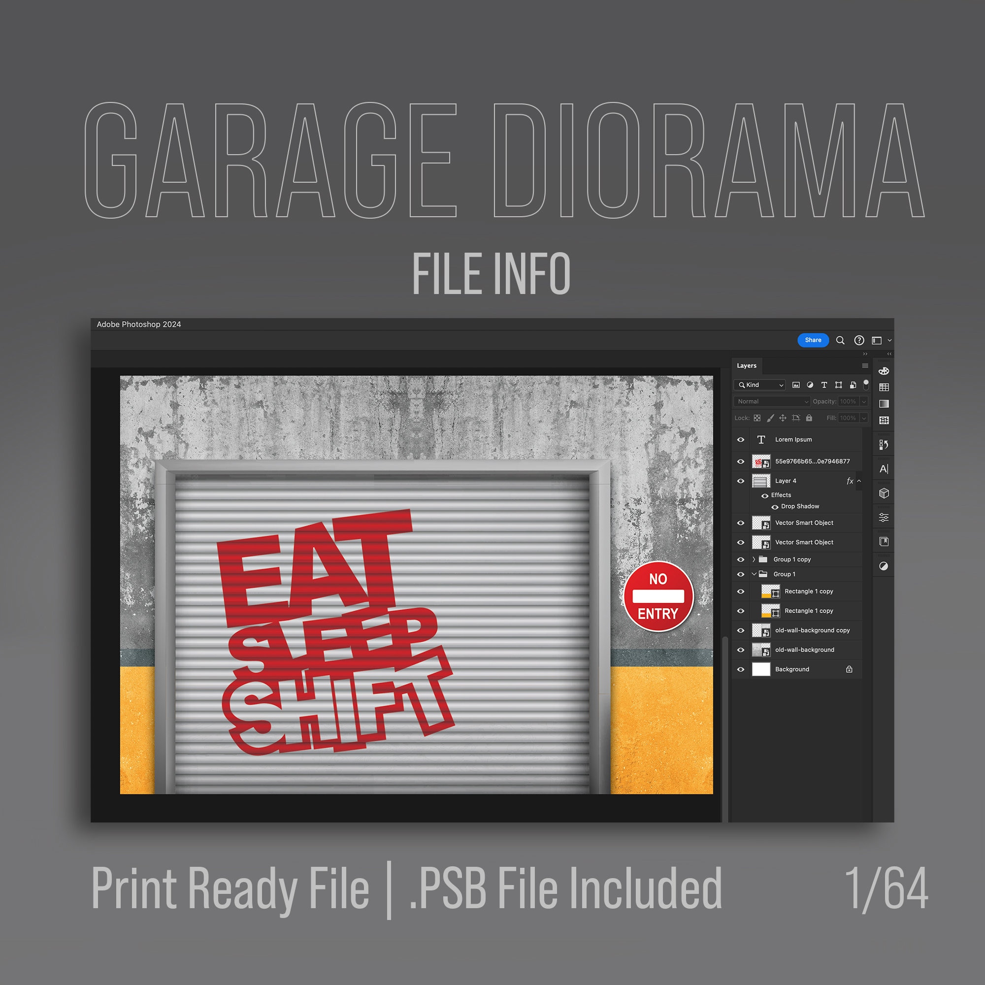 Diorama Garage Scene for 1/64 Model Cars Print Ready Design File - Etsy