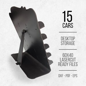 Toy Car Desktop Storage for 15 Cars 1:64 Car Shelf Desktop DXF, PDF ...