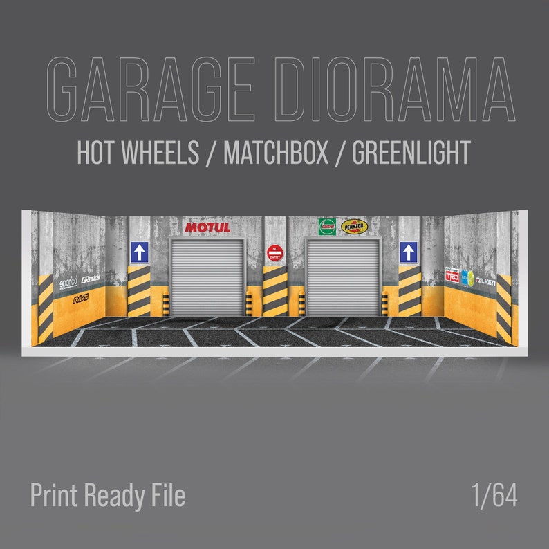 Diorama Garage Scene for 1/64 Model Cars Print Ready Design File - Etsy