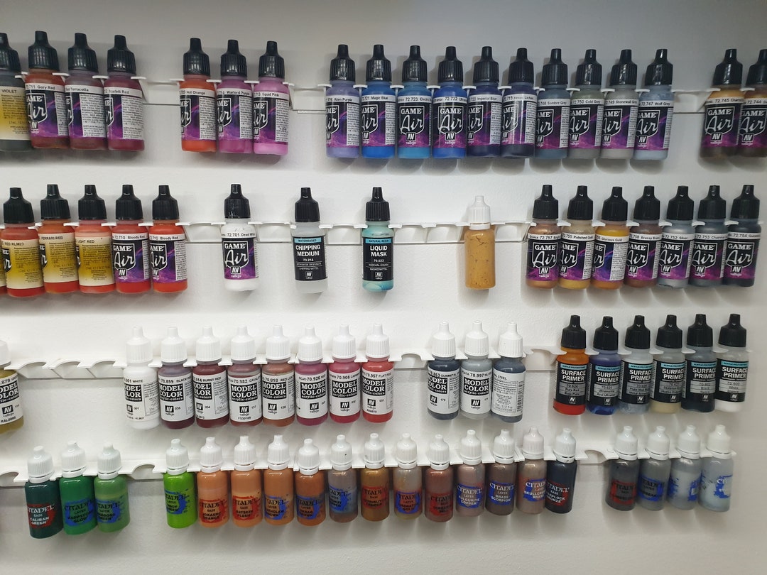 Paint Rack Vallejo for Mounting on Wall. Useful for Painting Miniatures ...