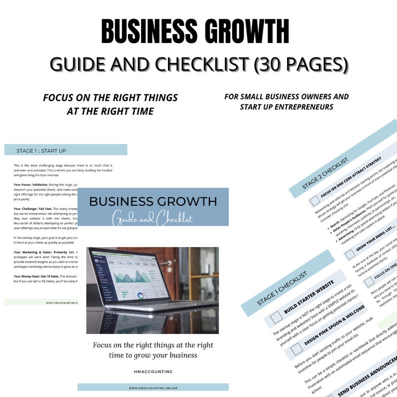 Business Growth Guide and Checklist for Small Business Owners, Business ...