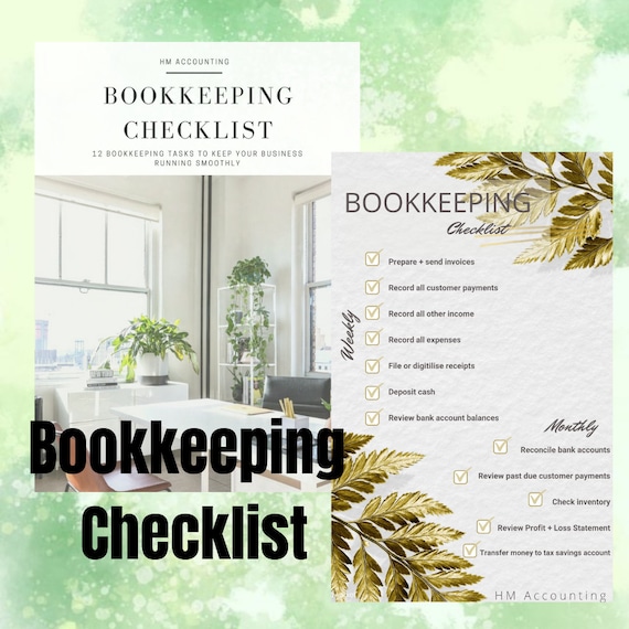 Bookkeeping Checklist Bookkeeping Accounting Accounting | Etsy