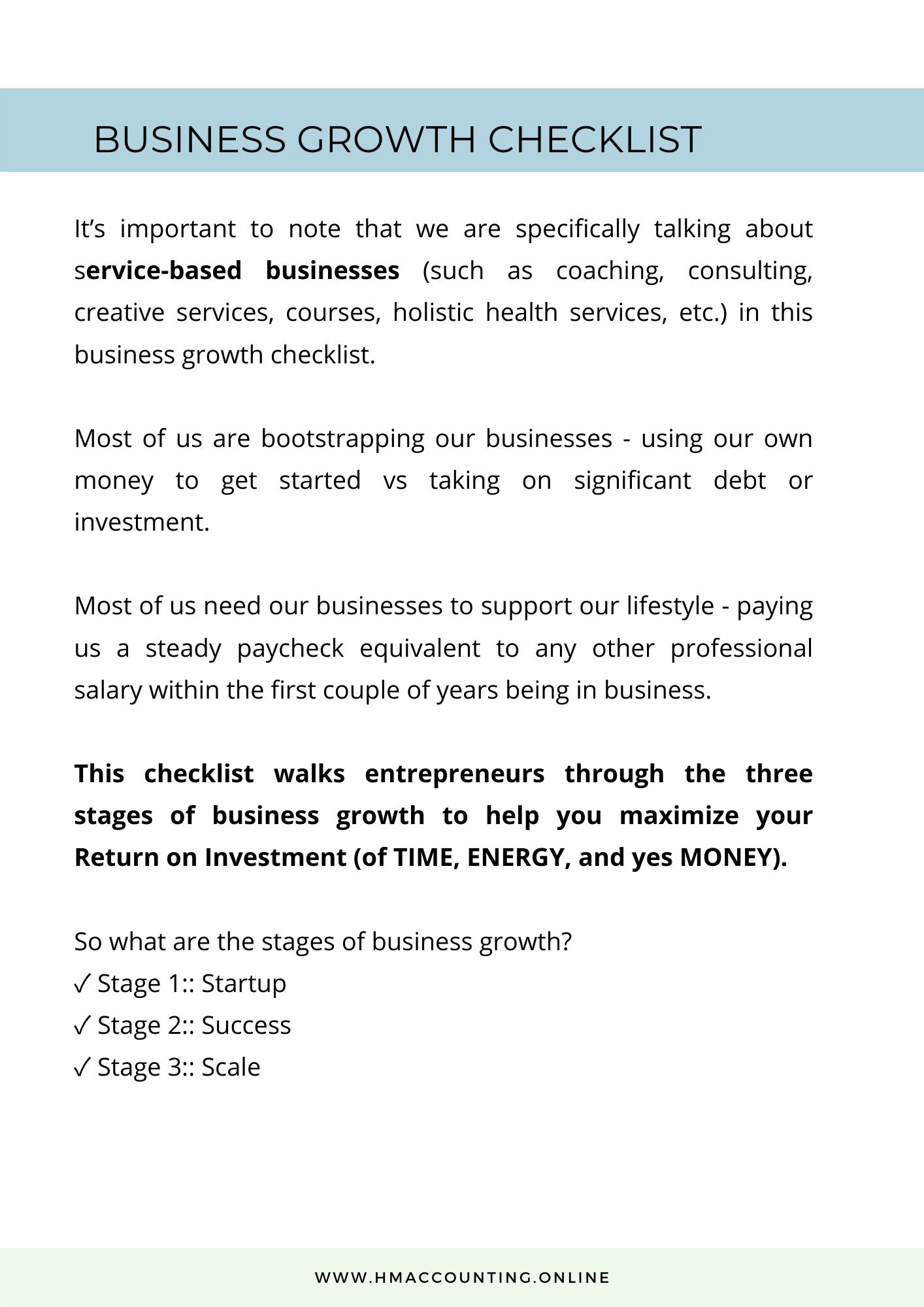 Business Growth Guide and Checklist for Small Business Owners, Business ...