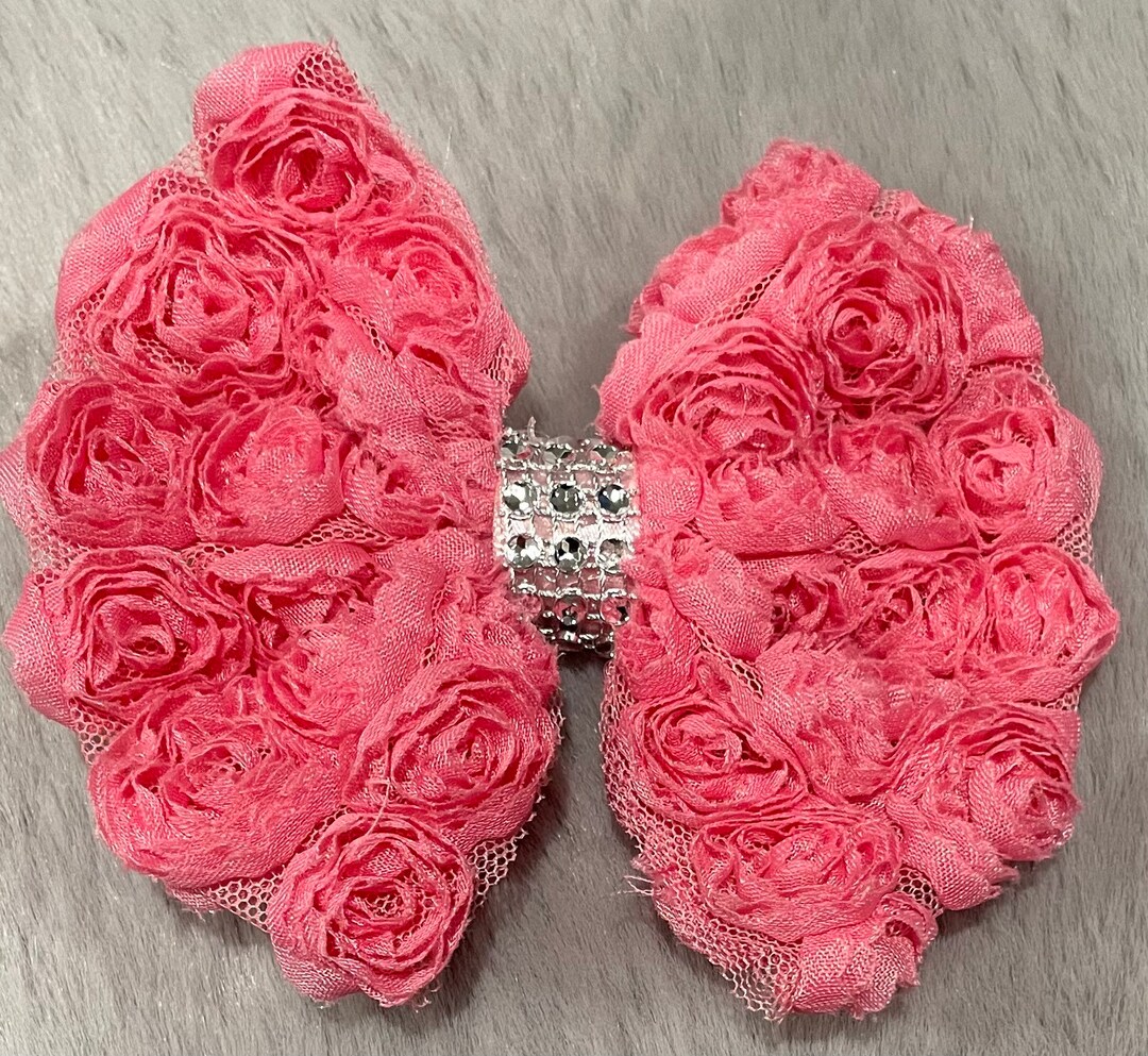Rose Pink Rose Bow - Etsy