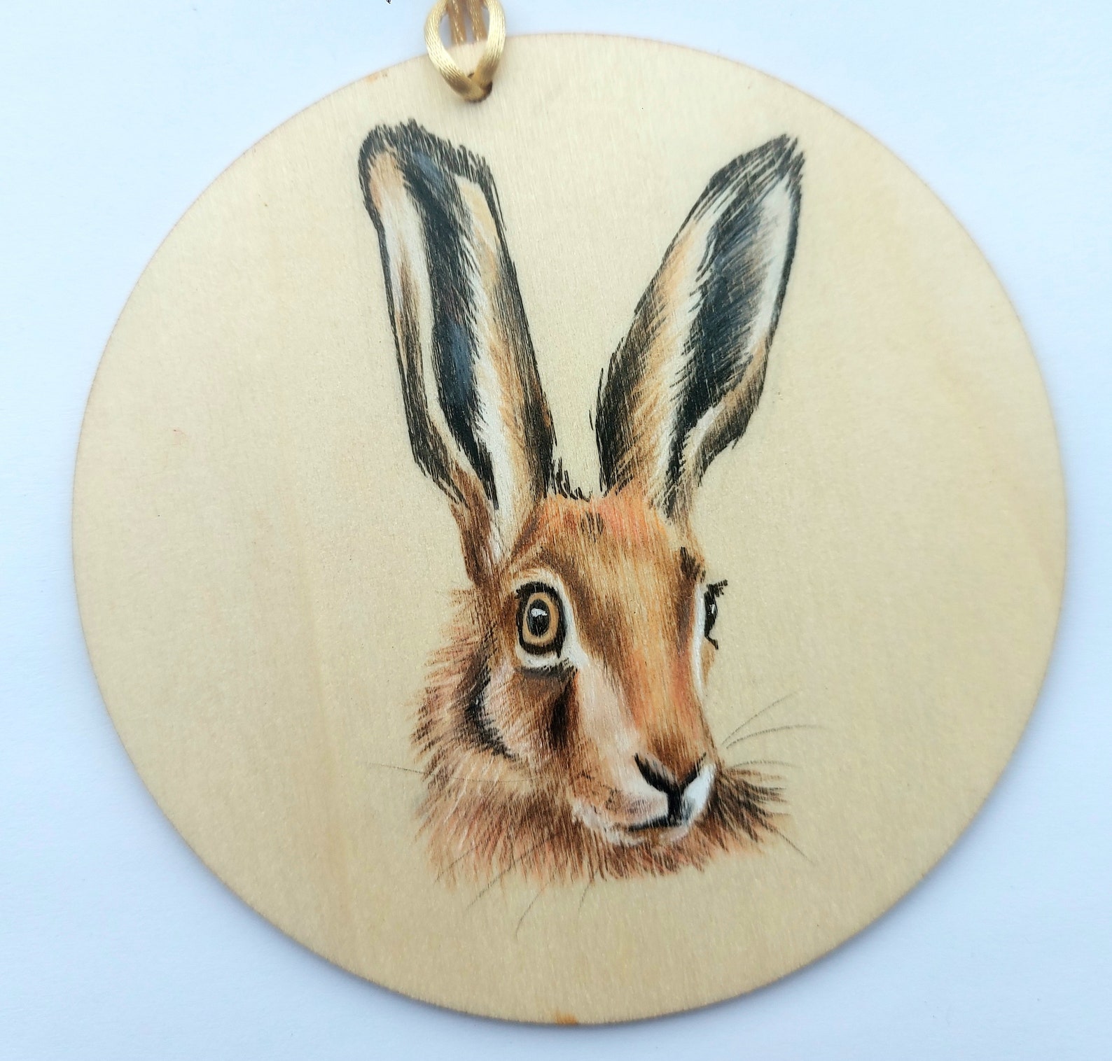 Hare Hanging Wooden Ornament Hand-painted Spring Witchcraft Christmas ...