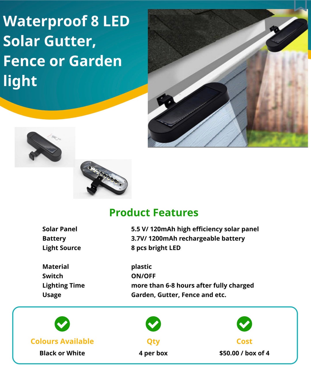 Solar Gutter Lights - Etsy