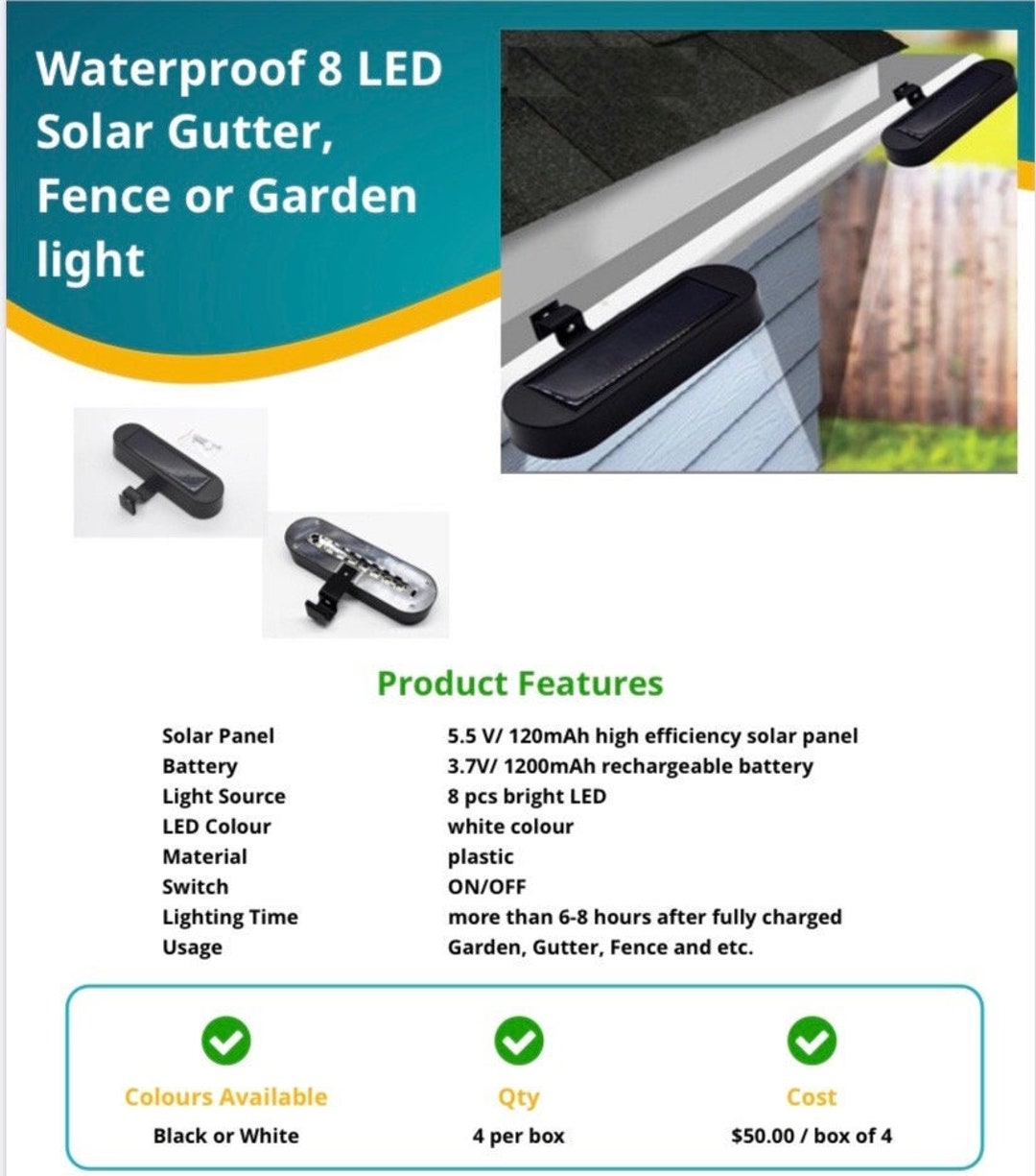 Solar Gutter Lights - Etsy
