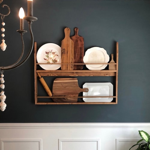 Plate Rack Wall Bookshelf Cutting Board Display - Etsy