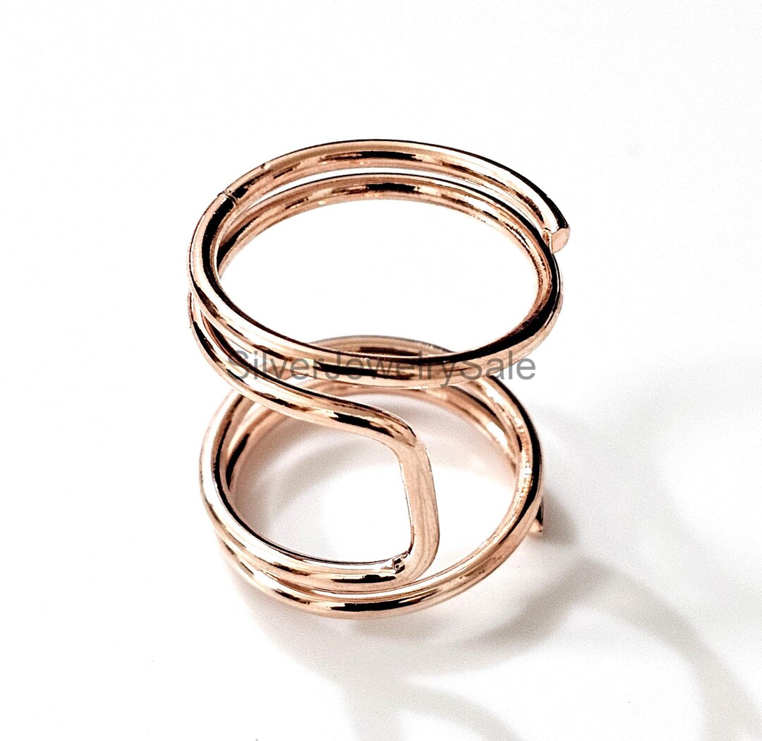 Pure Copper Big Swirl Wire, U Shape, Thumb Ring, Statement Ring ...