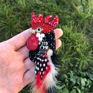 Rooster Brooch Pin Embroidery Rooster Rooster Pin Design - Etsy