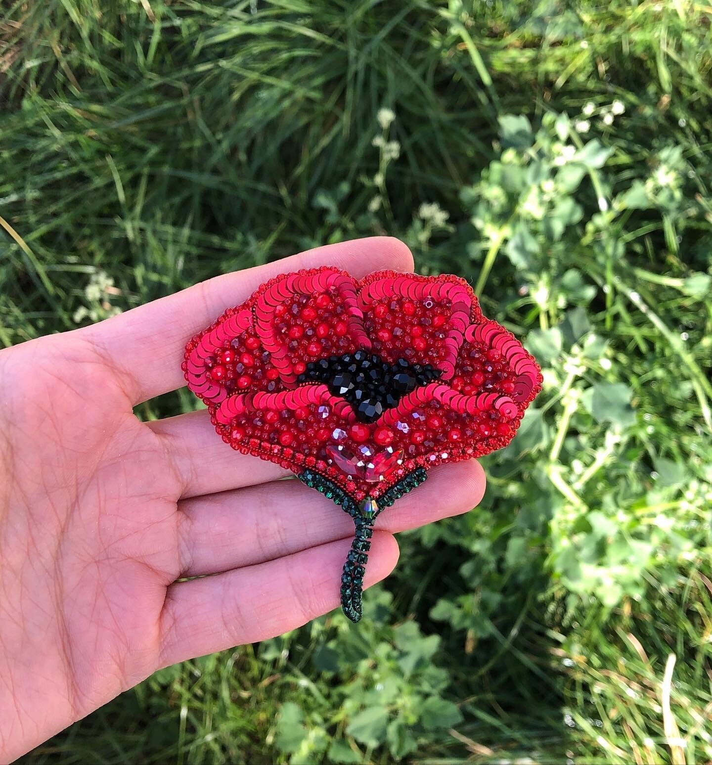 Handmade Poppy Brooch, Red Poppy Pin, Flower Jewelry, Flower Decoration ...