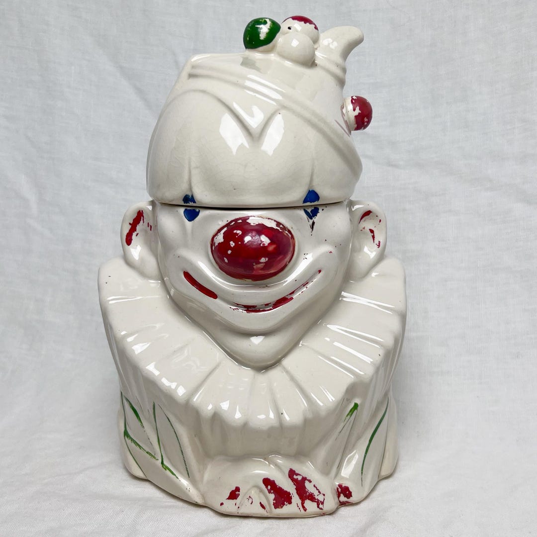 Mccoy Smiling Clown Bust Cookie Jar, Hand Decorated, 1945-47. - Etsy