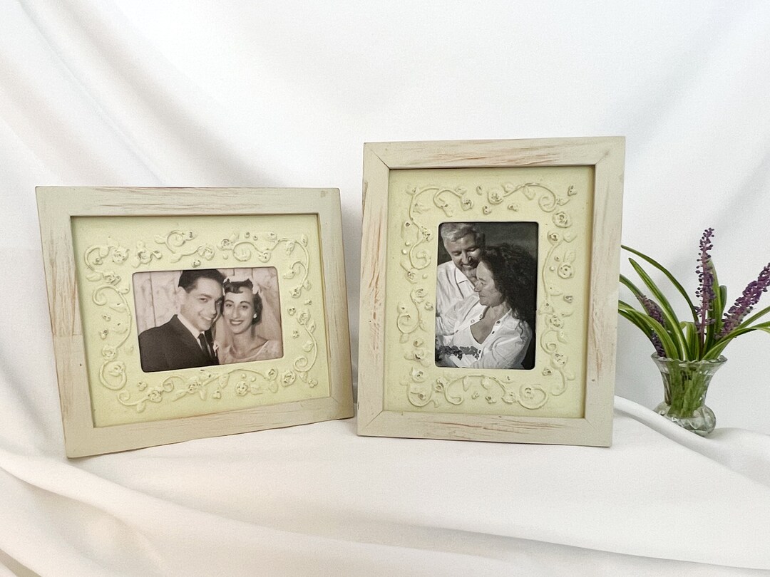 Unusual Molded Ceramic Picture Frames With Floral Design. Handmade Look ...