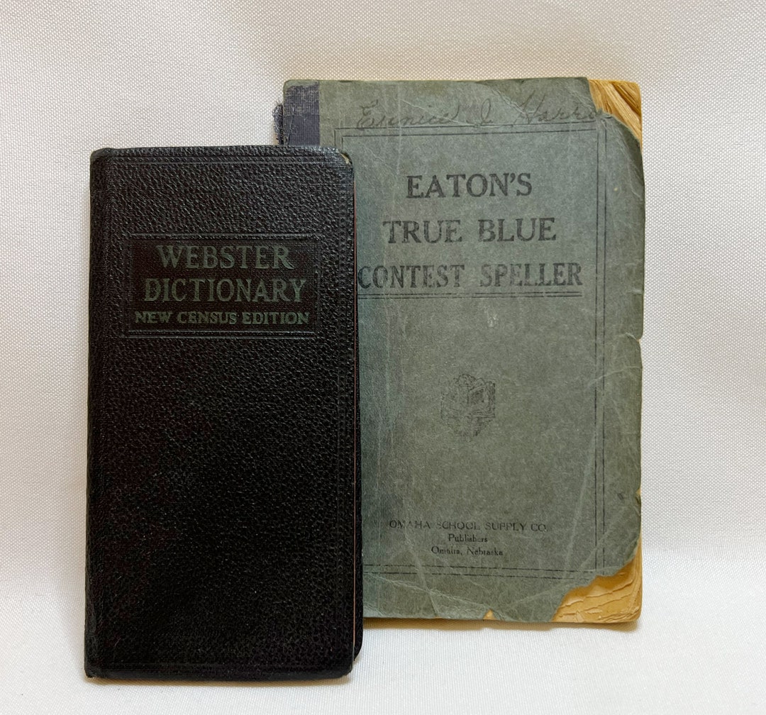Two Vintage Volumes: Webster Vest Pocket Dictionary, Eaton's True Blue ...
