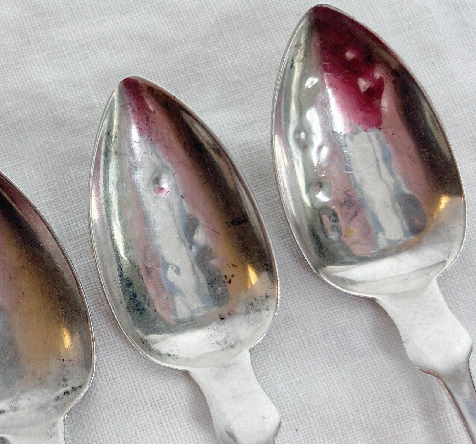 3 Antique Isaac Garrison Coin Silver Tea Spoons Fiddle Pattern Monogram ...