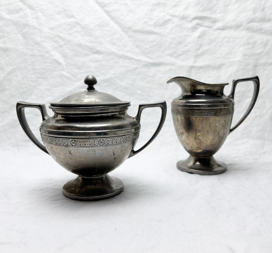 Vintage Universal Sugar and Creamer Set With Art Deco / Neoclassical ...