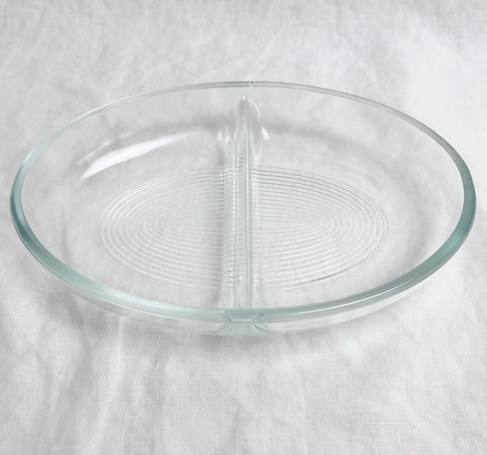 USA Glasbake Divided Baking Dish 9-inch Oval W/ridged Detail. 1950s ...