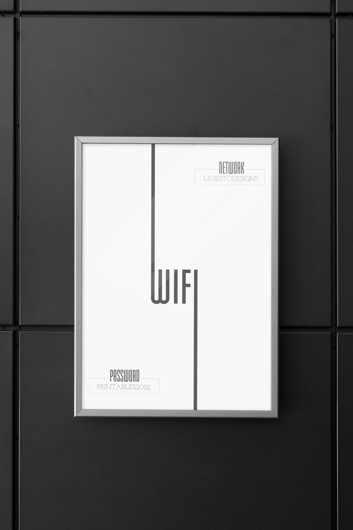 Wifi Sign Minimalist Printable & Editable PDF Wireless Internet Network ...