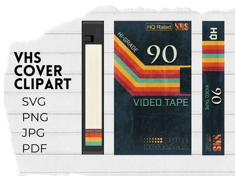 90s Clipart VHS Tape Cover Svg Retro Design Nostalgia - Etsy Canada