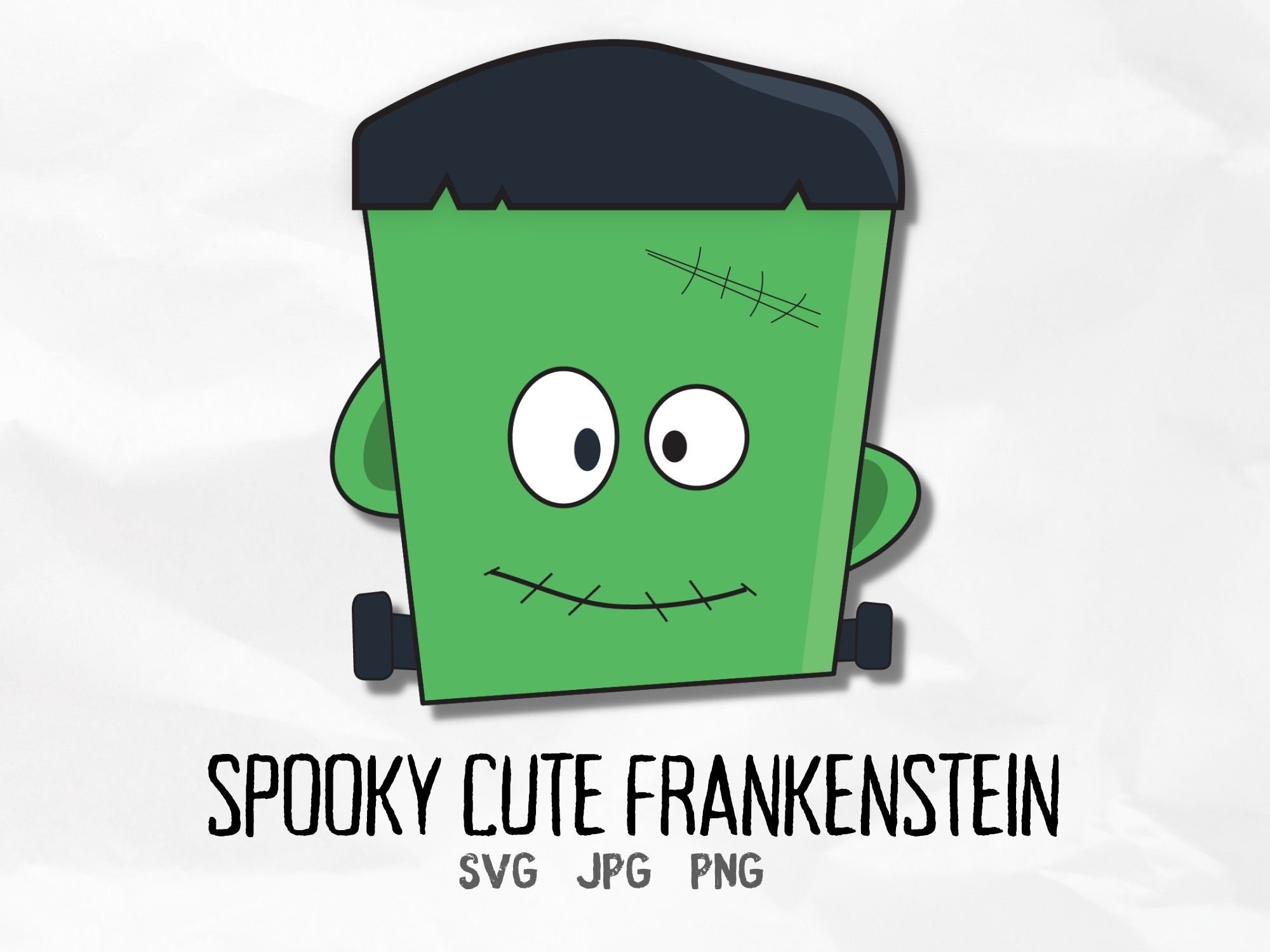Halloween Frankenstein Clipart SVG Character, Digital Spooky Cute ...