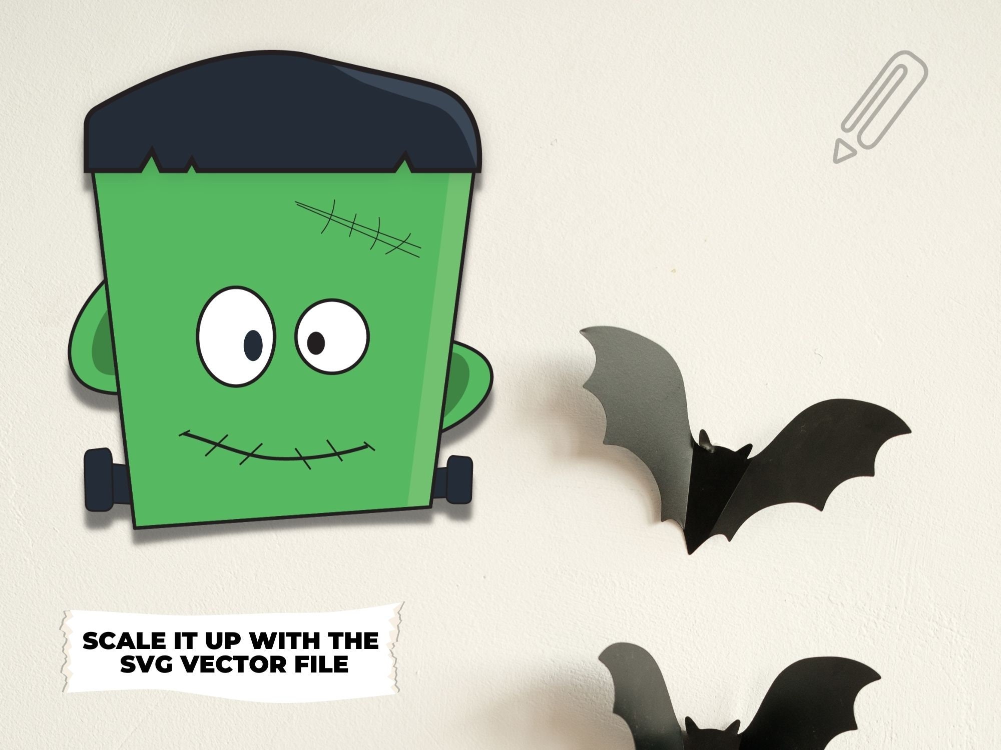 Halloween Frankenstein Clipart SVG Character, Digital Spooky Cute ...