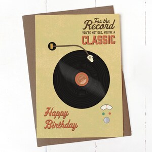 Printable Birthday Vinyl Record Card for Oldies Music Lovers, Funny Pun ...